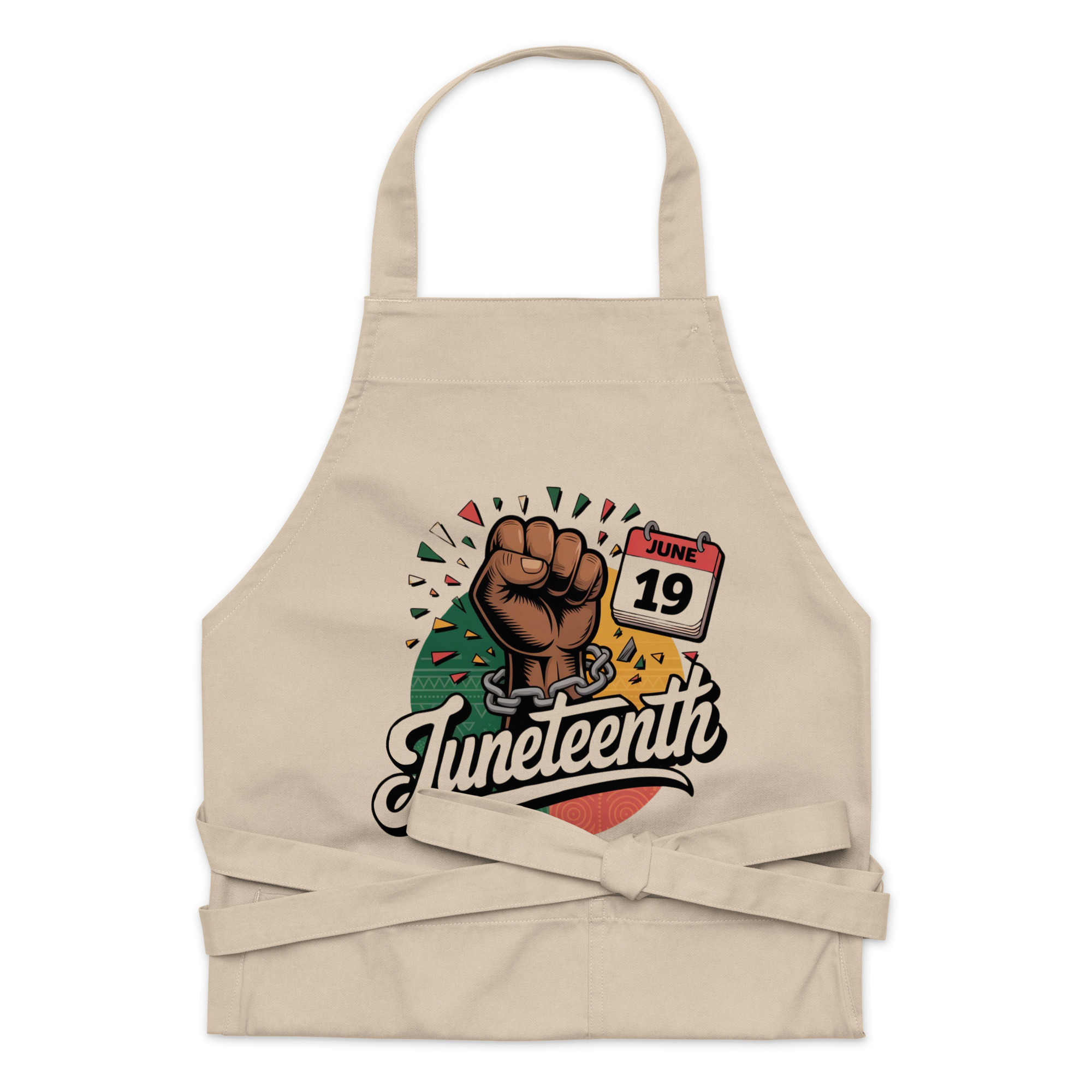 JUNETEENTH Organic cotton apron - The Bold Words